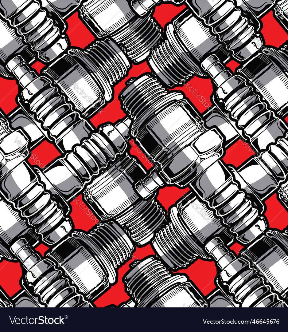 Spark plug pattern template Royalty Free Vector Image