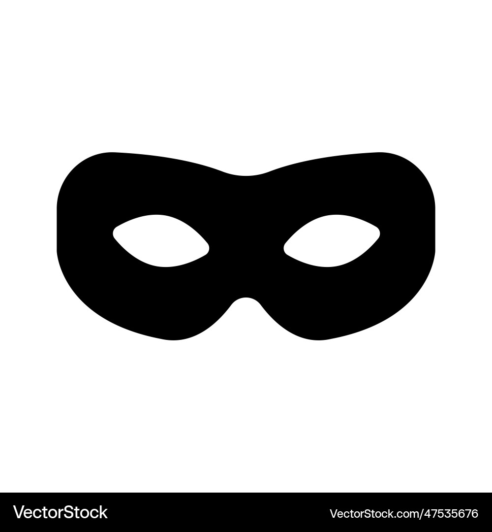 Superhero mask black icon silhouette hero Vector Image