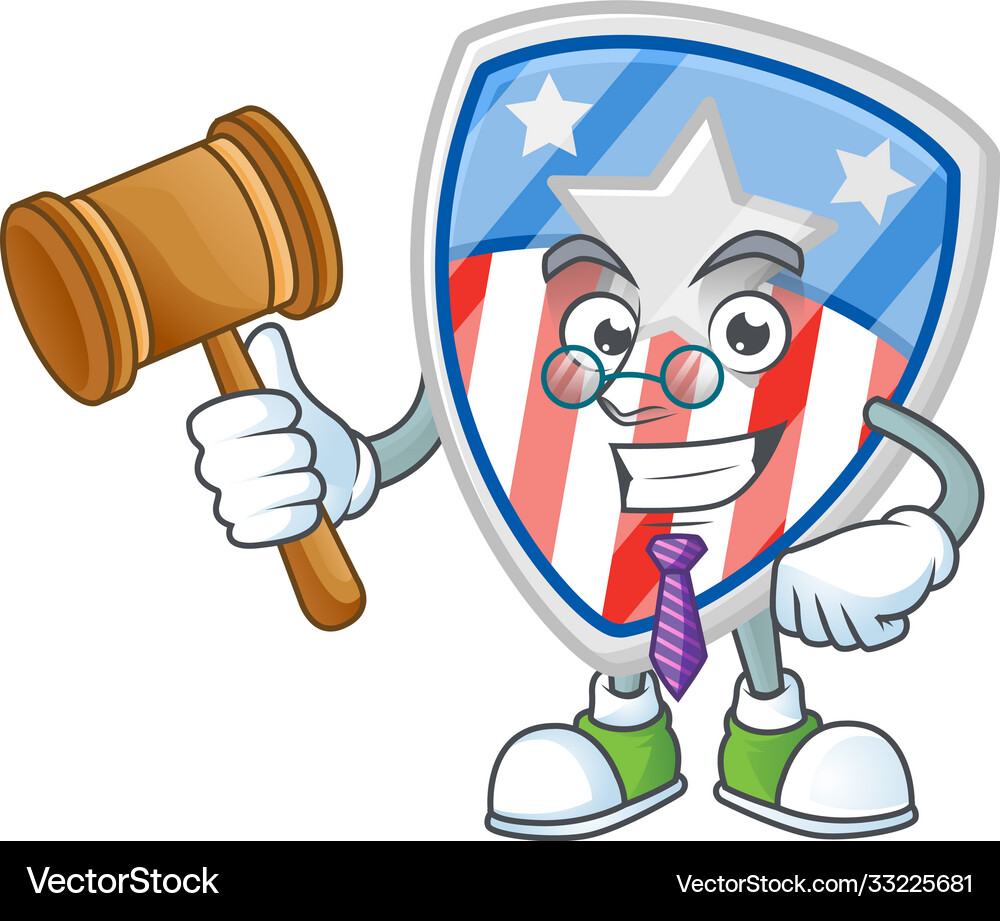 A wise judge shield badges usa with star in comic Vector Image
