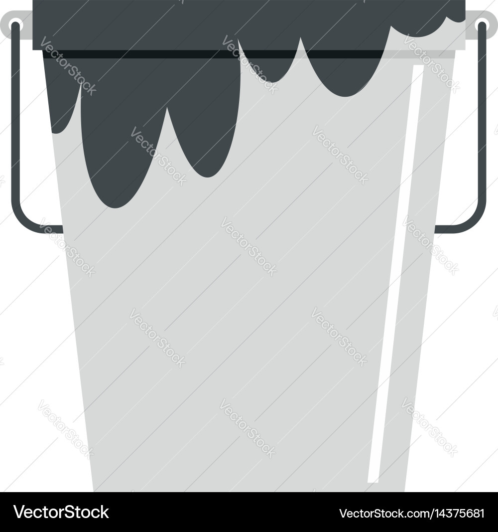 Bitumen emulsion in grey bucket icon isolated Vector Image