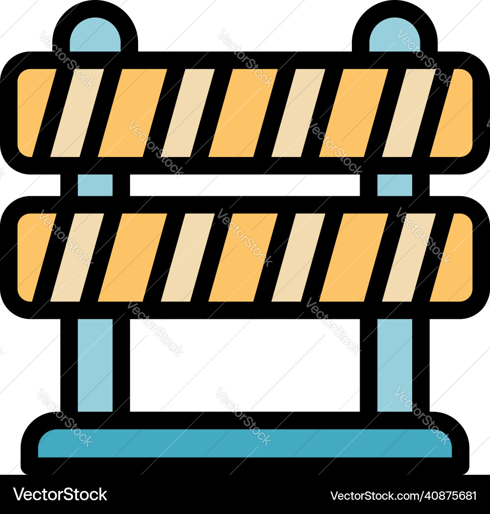 Block barrier icon color outline Royalty Free Vector Image