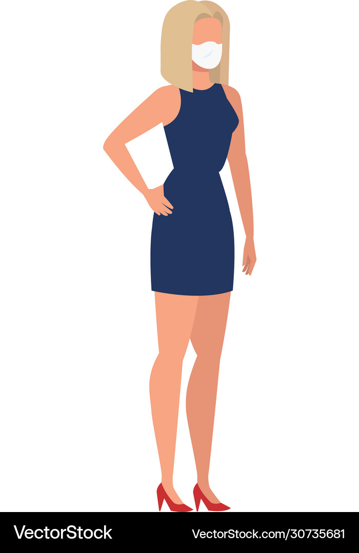 Business woman using face mask isolated icon Vector Image