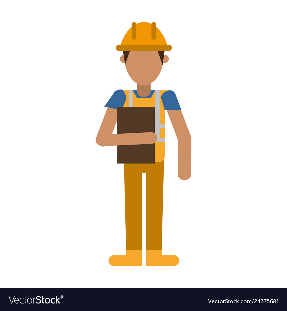 Construction worker avatar Royalty Free Vector Image