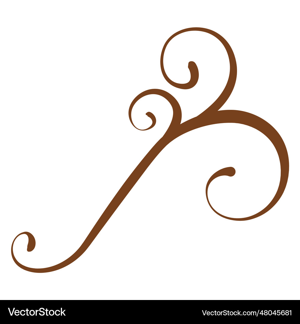Curl swirls floral ornament Royalty Free Vector Image