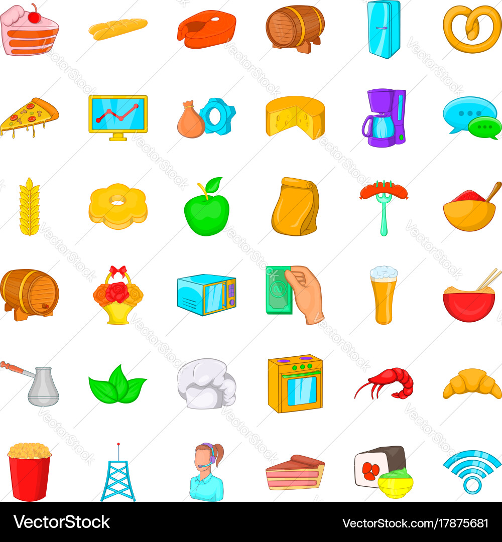 Delivery icons set cartoon style Royalty Free Vector Image
