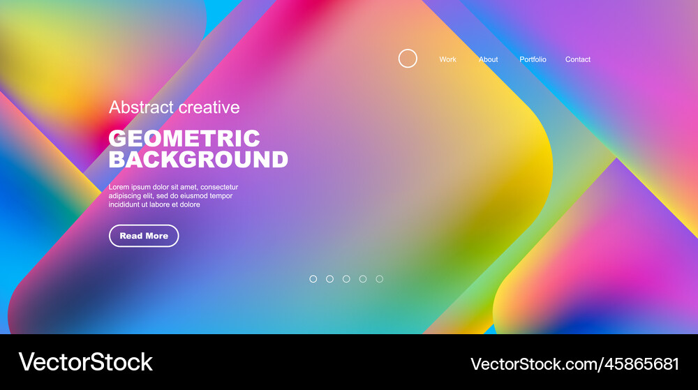 Geometric landing page background fluid colors Vector Image