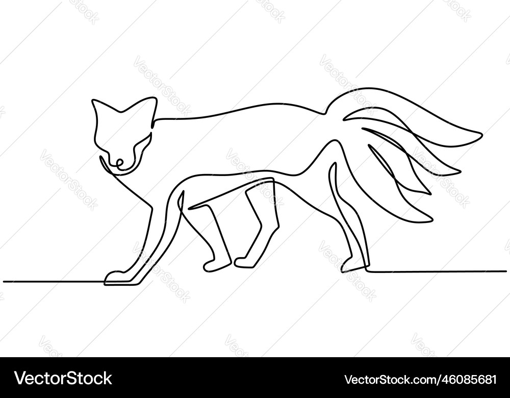 Hand drawing one single continuous line of nine Vector Image