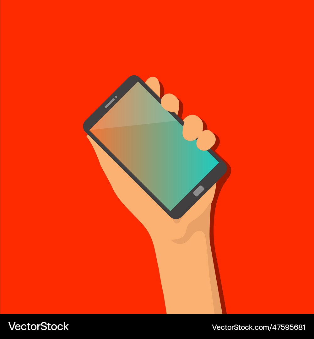 Hand hold the smartphone mobile phone finger Vector Image