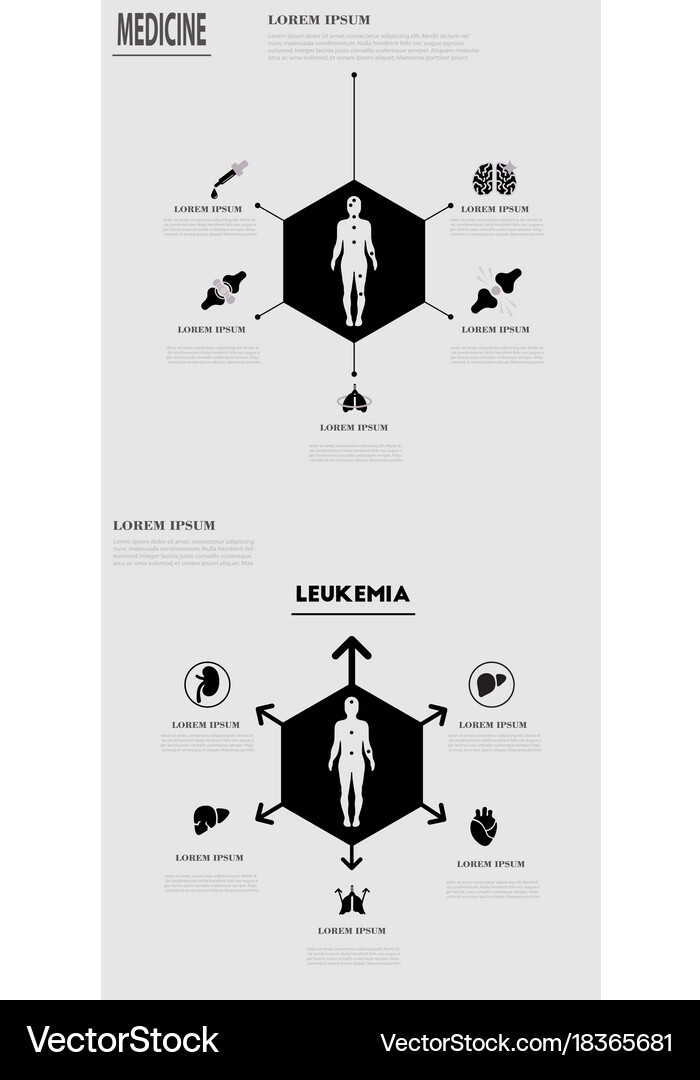 Medical infographic health problems Royalty Free Vector