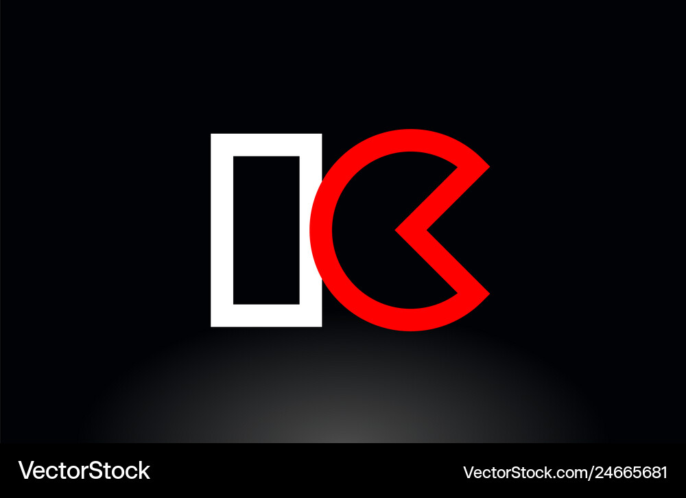 Red white alphabet letter ic i c combination Vector Image