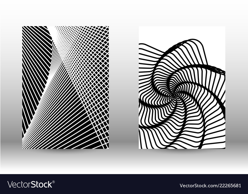 Set of abstract patterns with distorted lines Vector Image