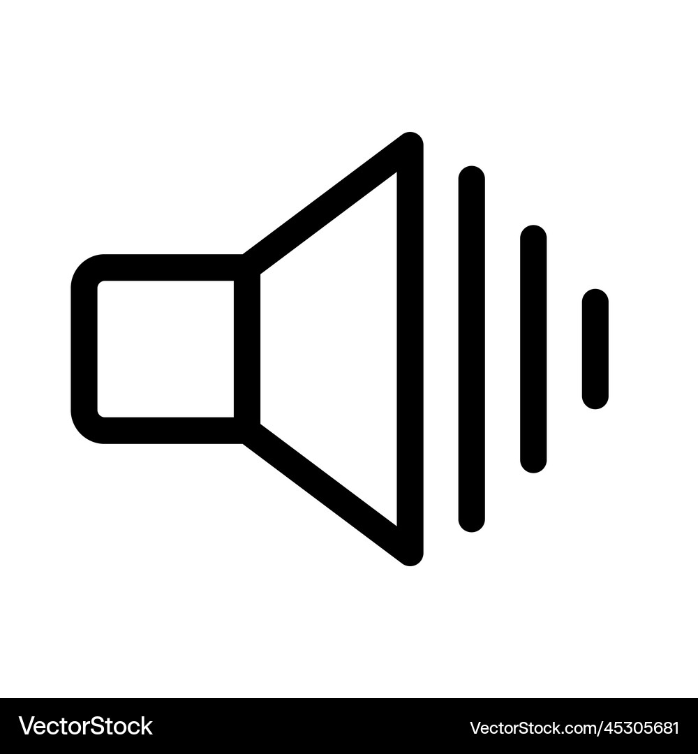 Sound icon line isolated on white background Vector Image
