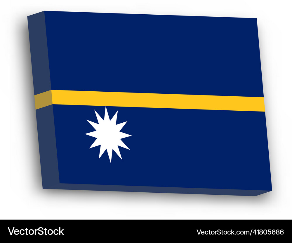 3d flag of nauru Royalty Free Vector Image - VectorStock