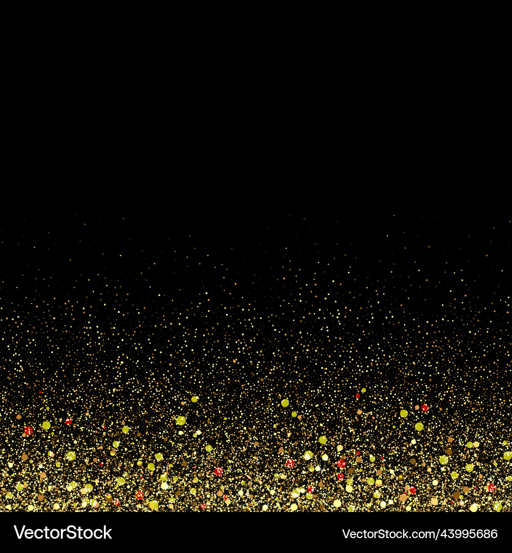 Black background with golden sparkles sparkling Vector Image