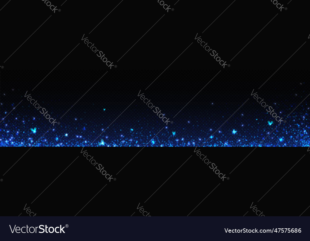 Blue magic firefly bug light glow effect Vector Image