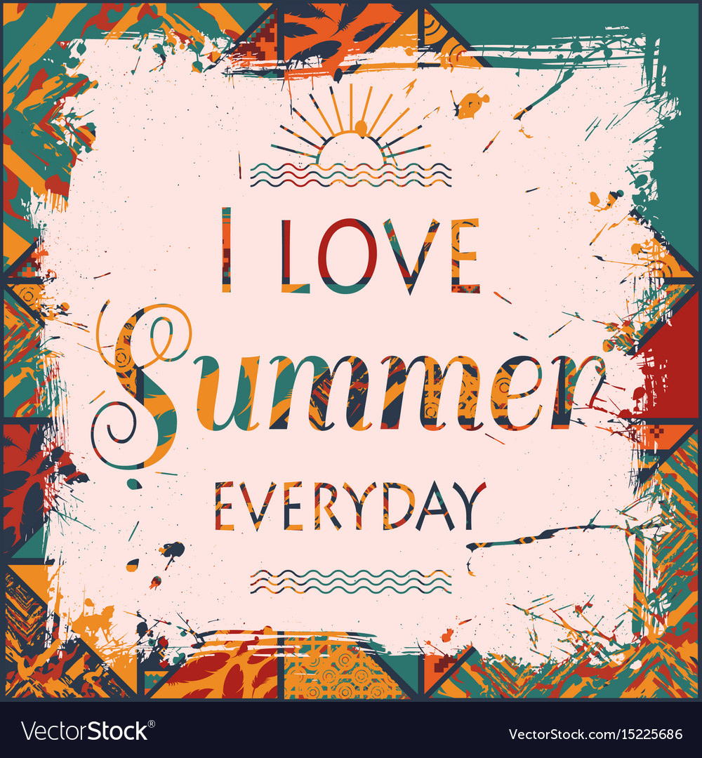 Boho summer background Royalty Free Vector Image