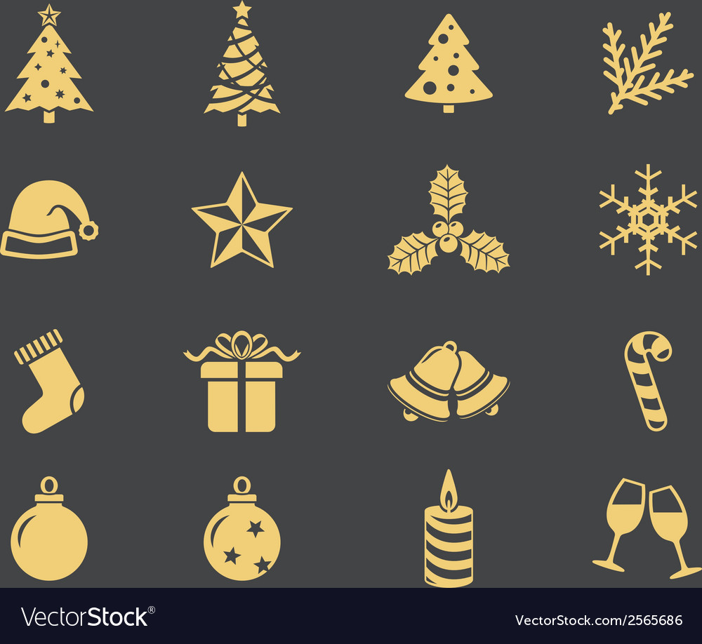 Christmas icons set Royalty Free Vector Image - VectorStock