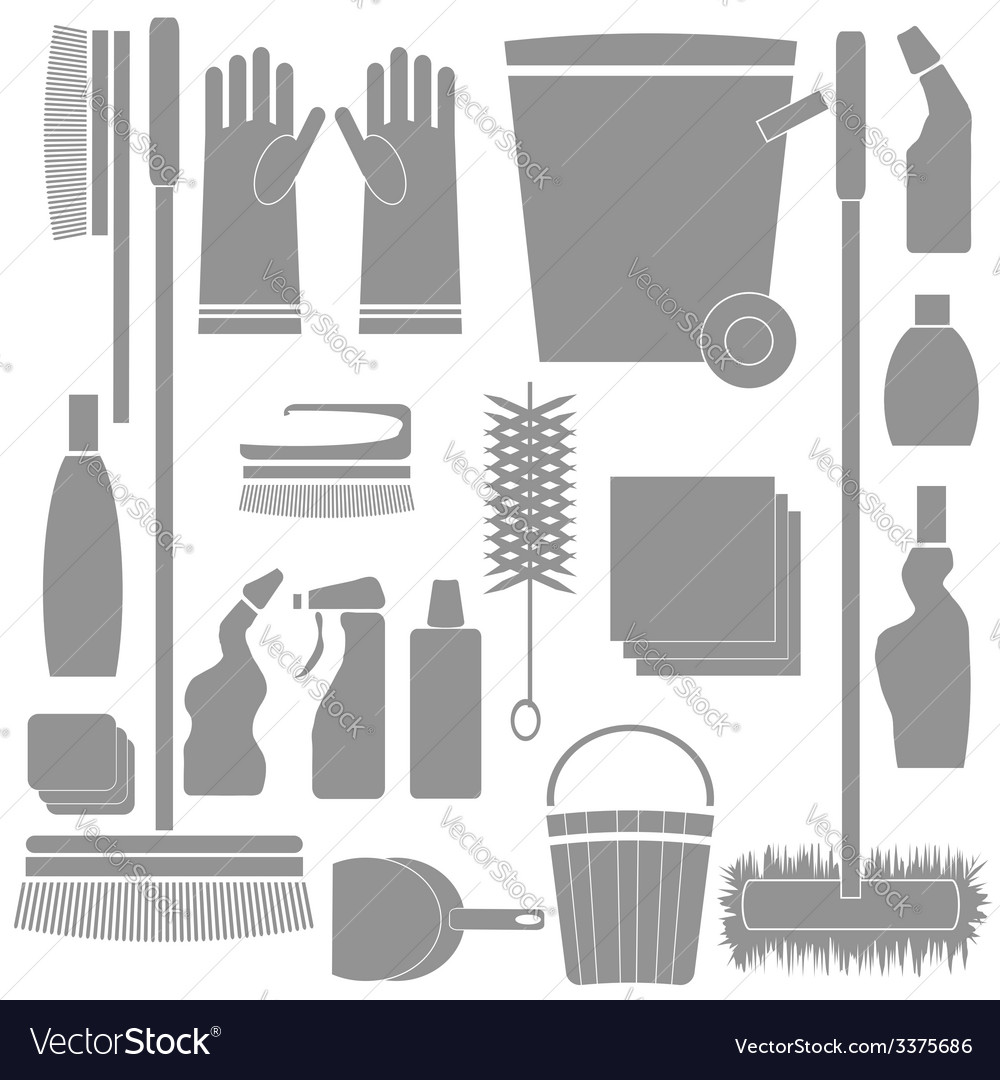Cleaning tools Royalty Free Vector Image - VectorStock