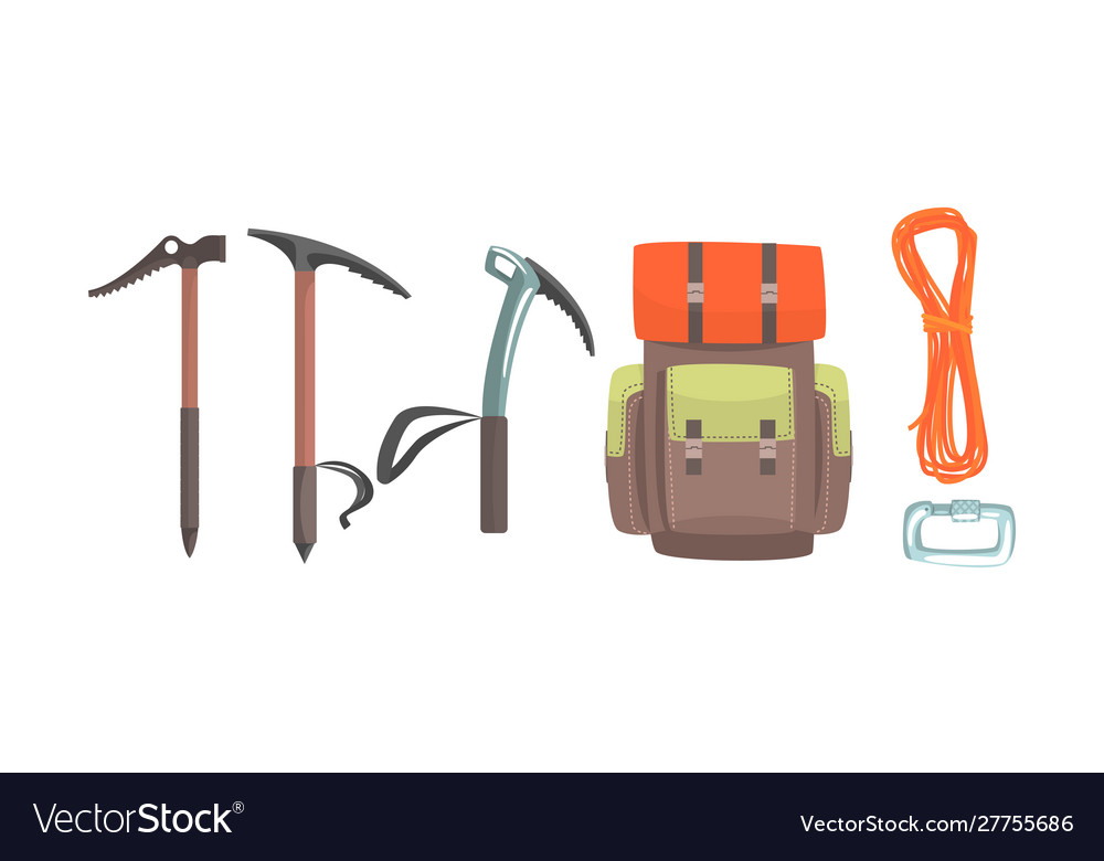 Climbing tools on a white Royalty Free Vector Image