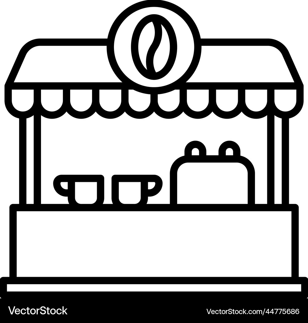 Coffee kiosk icon shop related Royalty Free Vector Image