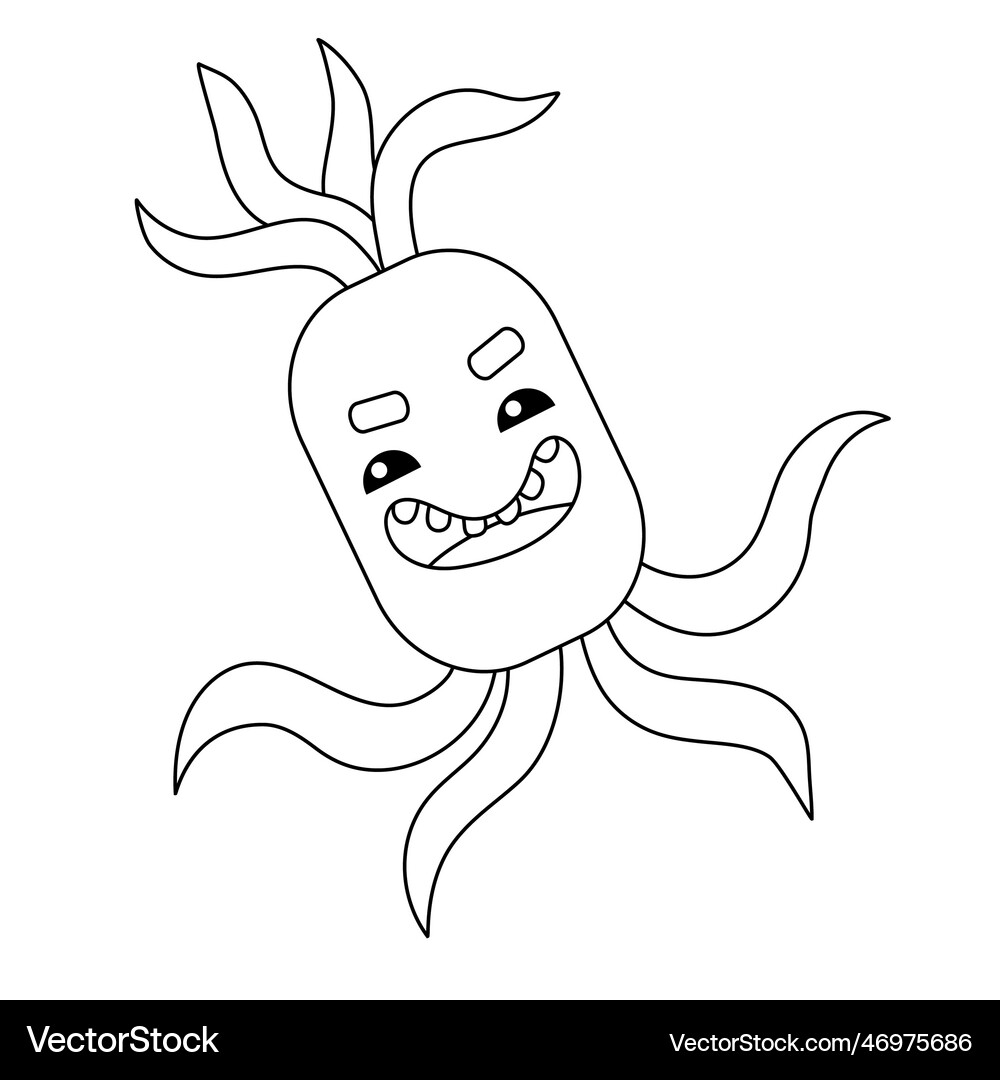 Coloring book cute bacteria and virus character Vector Image