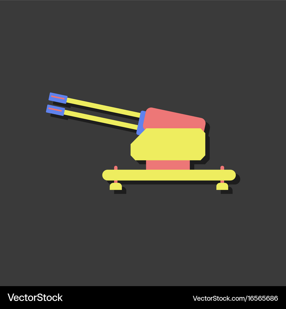 Flat icon design collection anti aircraft gun Vector Image