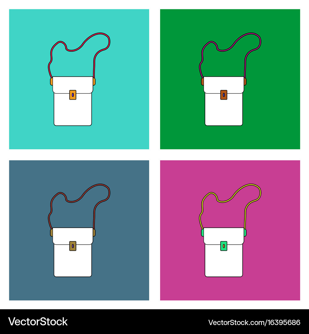 Flat icon design collection military portfolio Vector Image