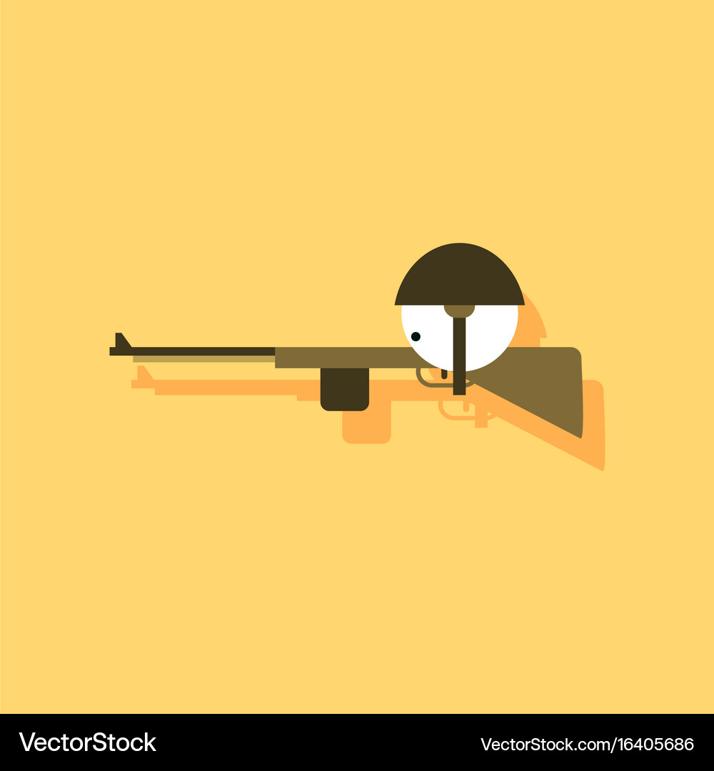 Flat icon design collection soldier with rifle Vector Image
