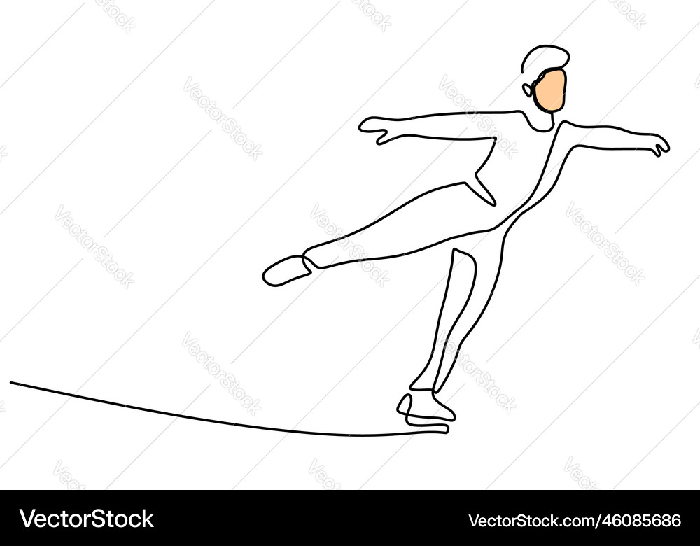 Hand drawing one single continuous line of man Vector Image