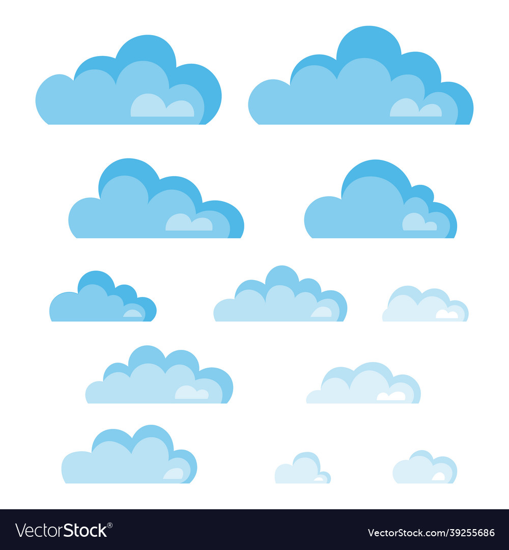 Hand drawn clouds set Royalty Free Vector Image