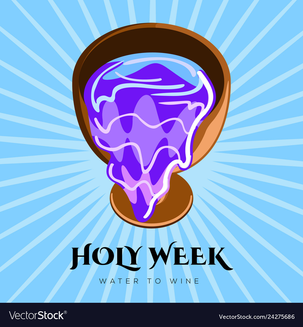 Holy week banner with a water and wine cup Vector Image