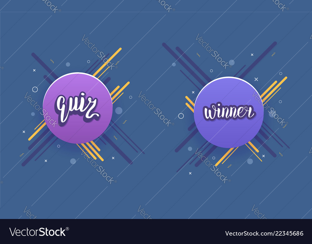 Quiz and winner card Royalty Free Vector Image