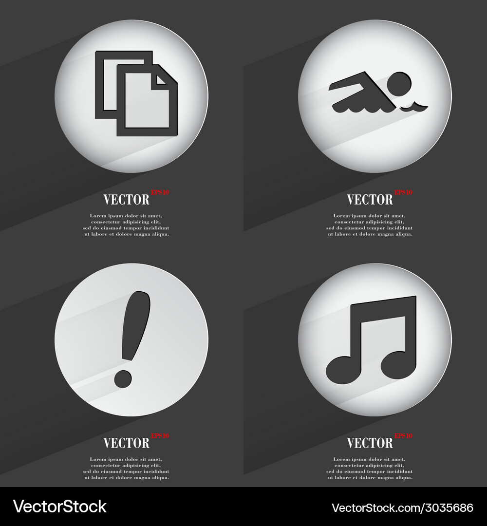 Set of one-color web buttons flat design simple Vector Image