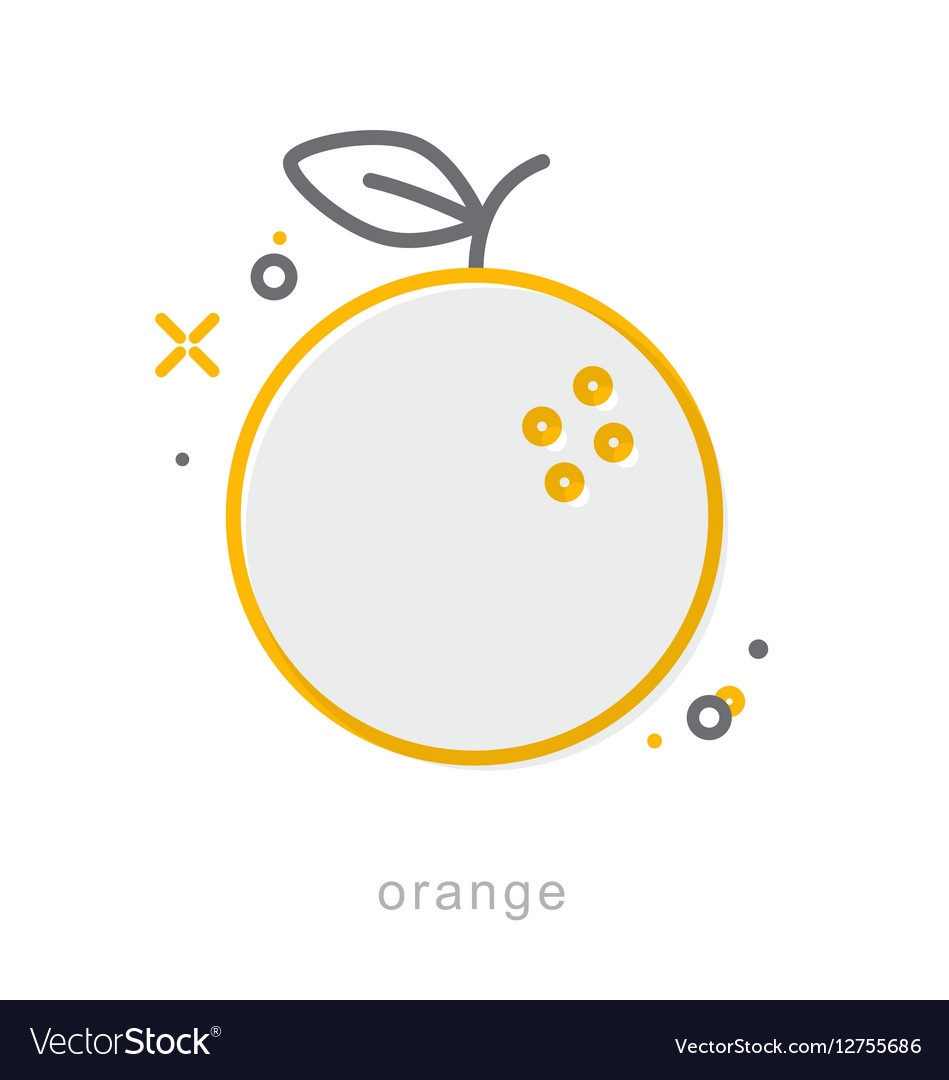 Thin line icons orange Royalty Free Vector Image