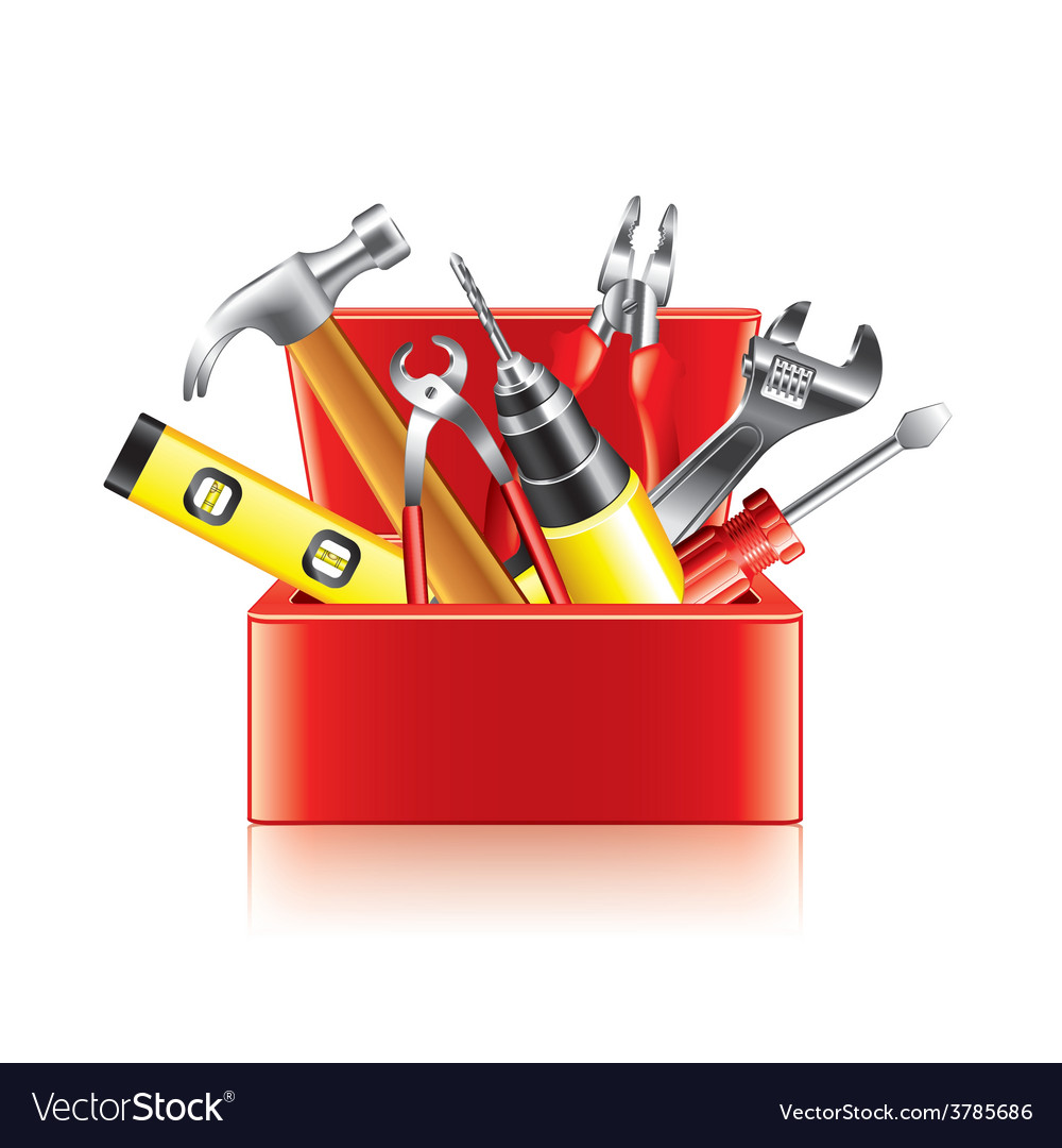 Tools box isolated Royalty Free Vector Image - VectorStock