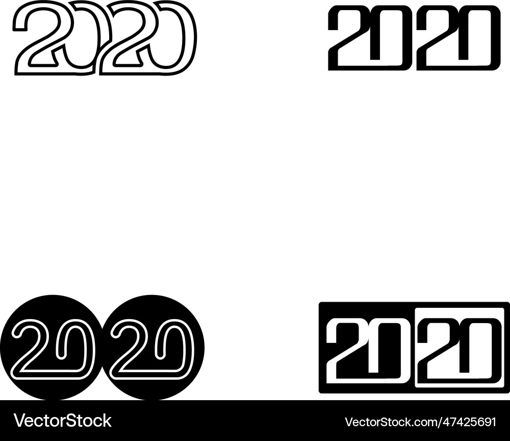 2020 new year and symbol Royalty Free Vector Image