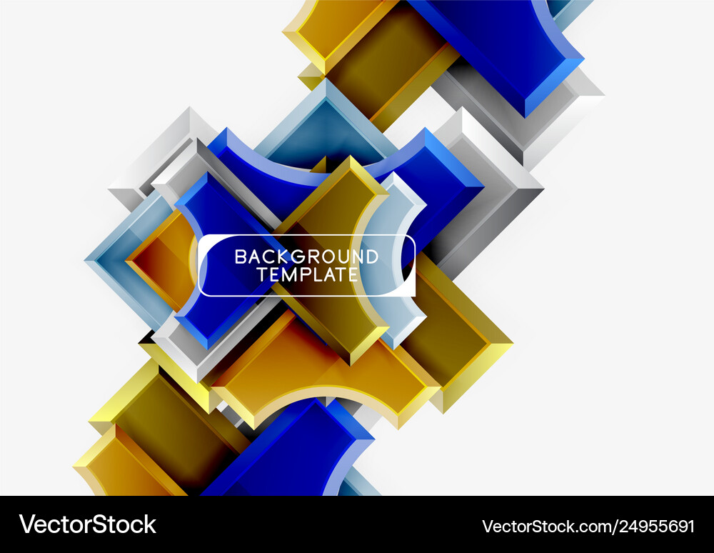 3d futuristic shapes abstract background Vector Image