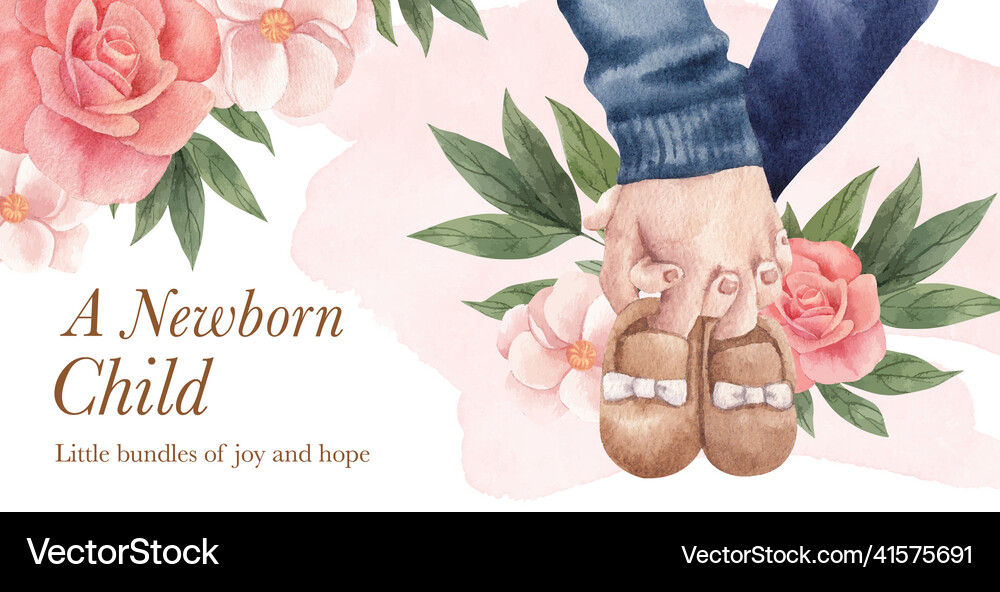 Billboard template with newborn baby Royalty Free Vector