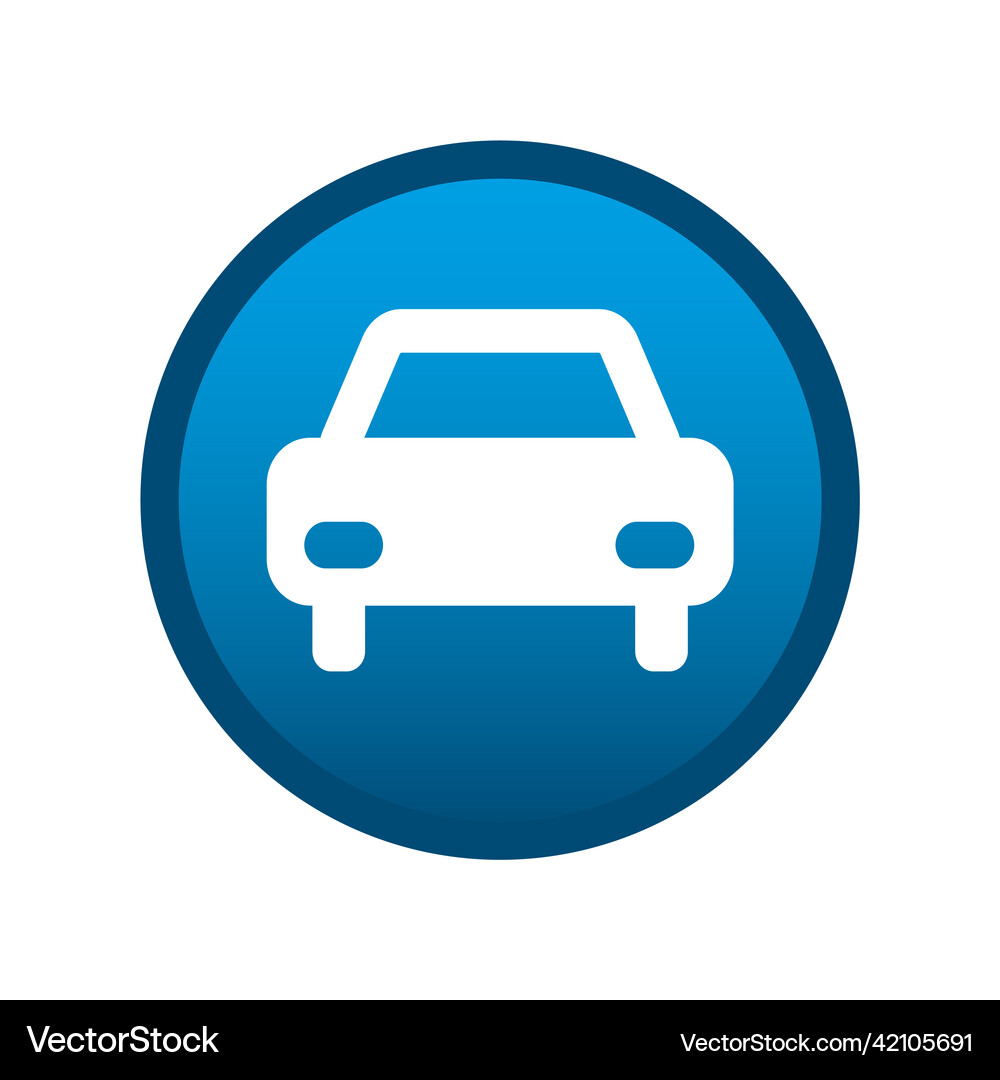 Car round media icon on white background Vector Image