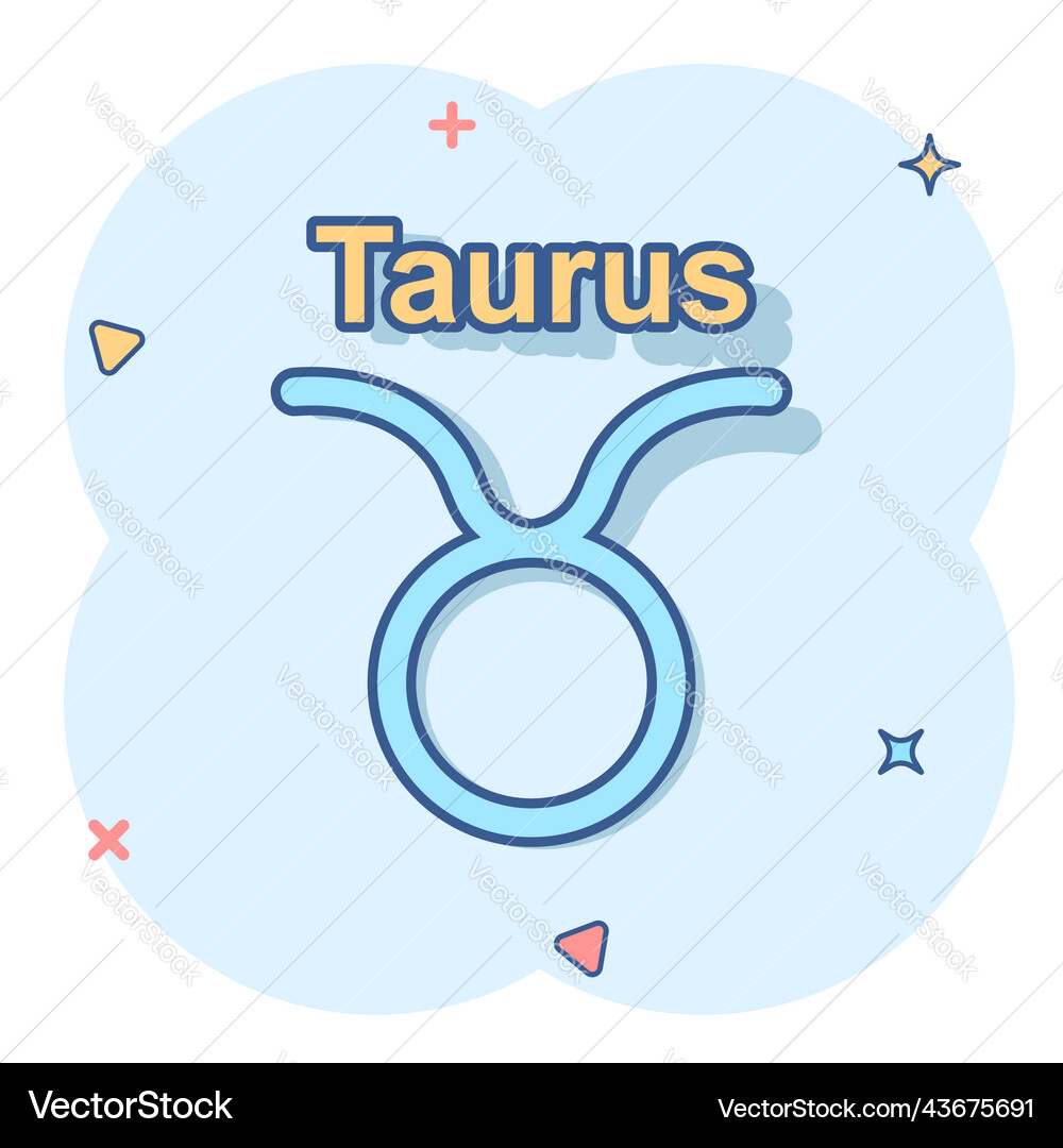 Cartoon taurus zodiac icon in comic style Vector Image