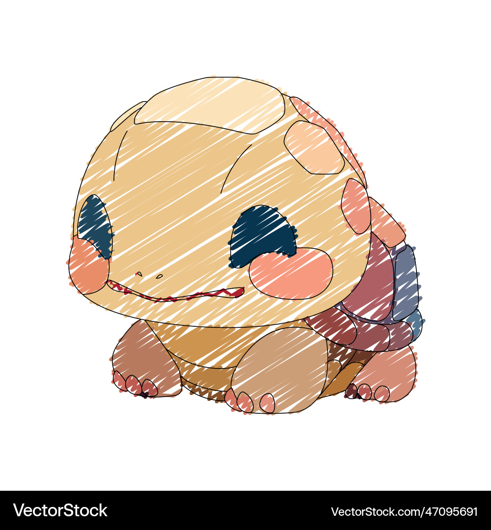 Cute little tortoise with a kind smiling face Vector Image