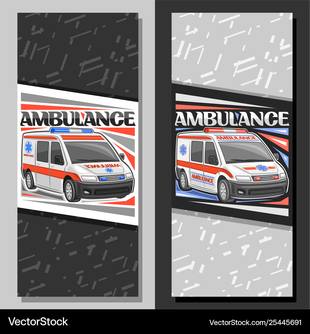 Emergency Ambulance Layouts Royalty Free Vector Image