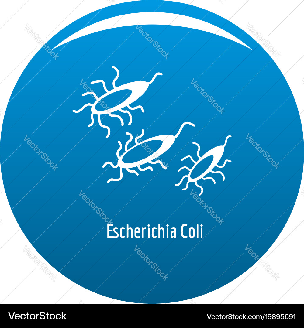 Escherichia coli icon blue Royalty Free Vector Image