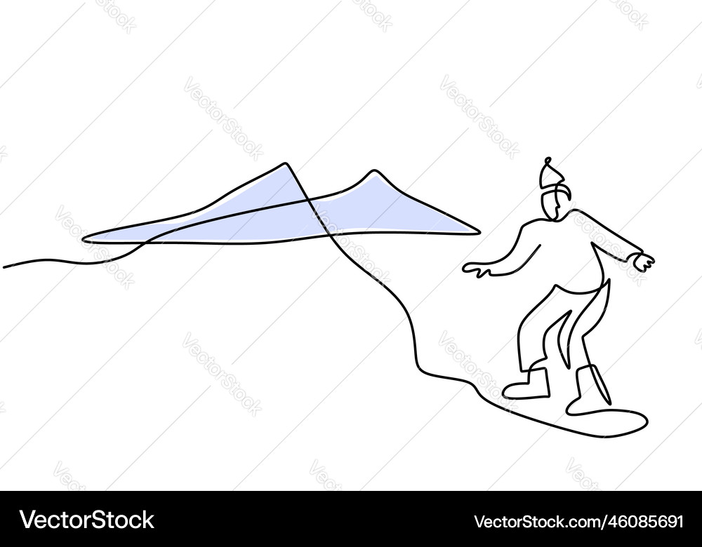 Hand drawing one single continuous line of man Vector Image