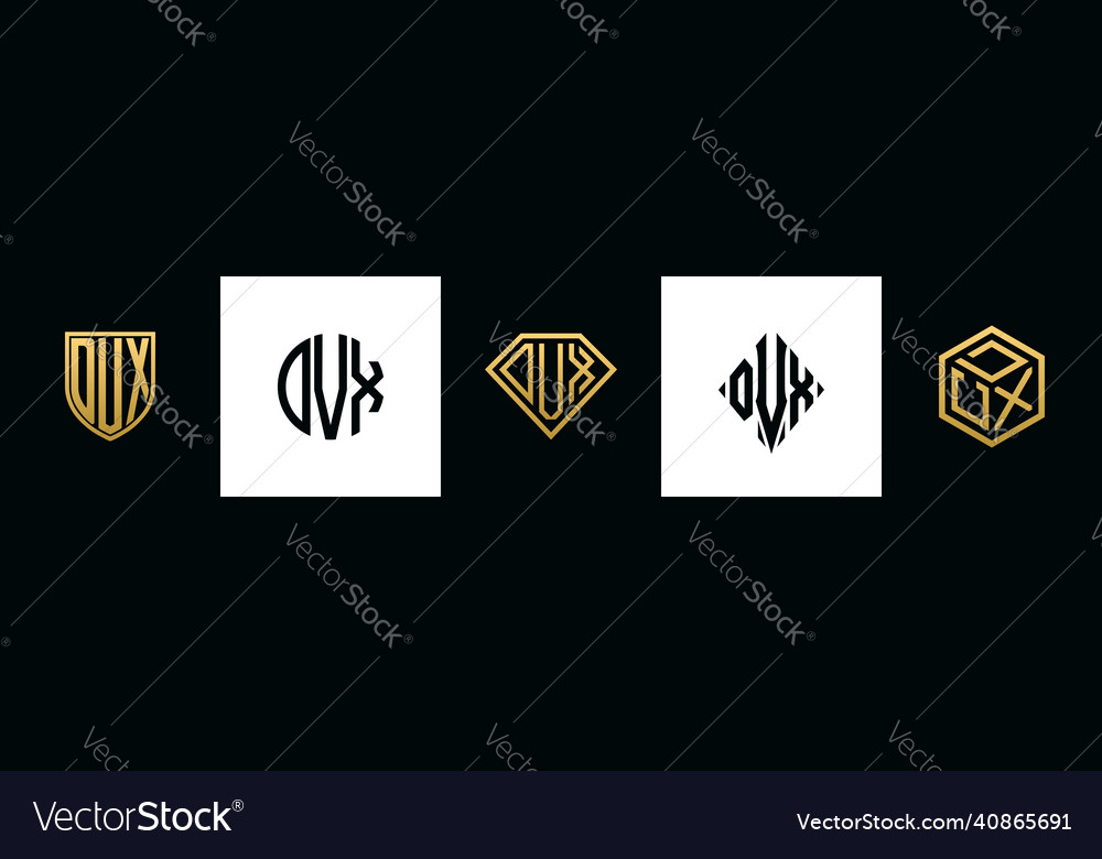 Initial letters dvx logo designs bundle Royalty Free Vector