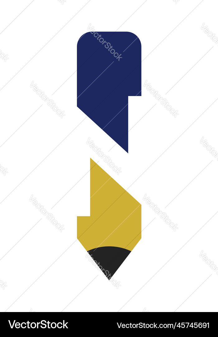 Letter n with pencil logo icon design template Vector Image