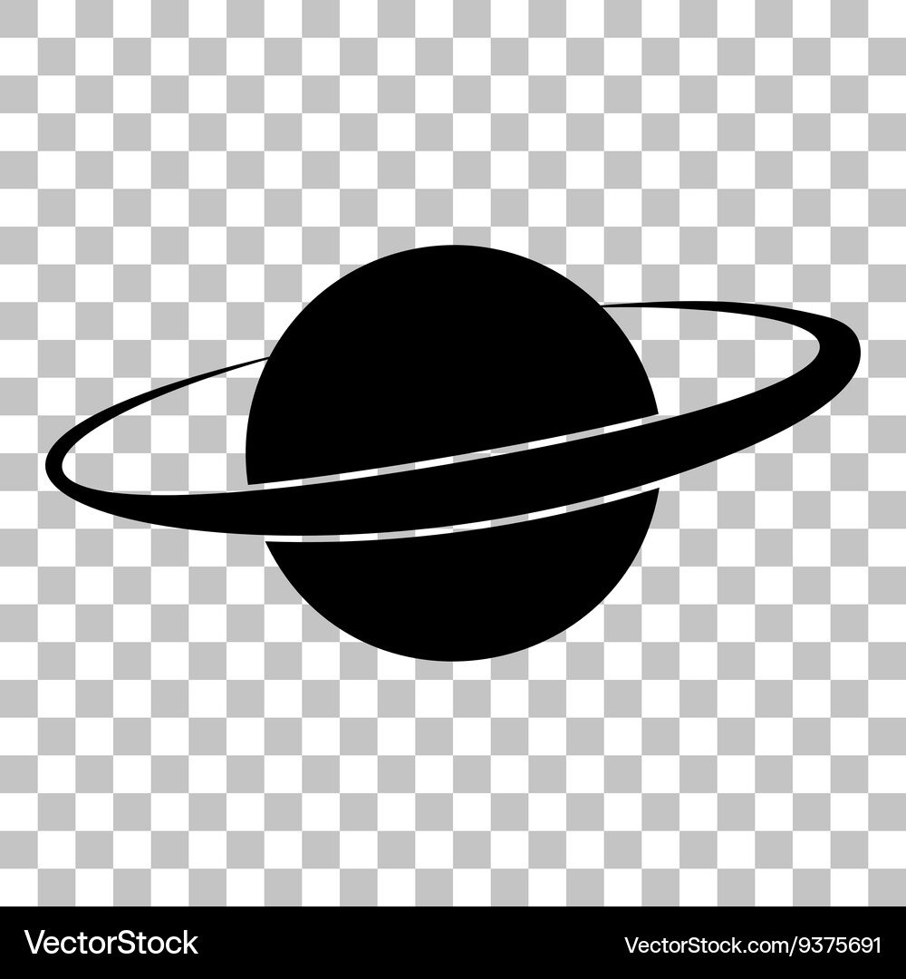 Planet in space sign flat style black icon Vector Image