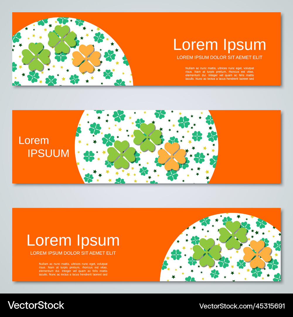 Stpatricks day banners collection Royalty Free Vector Image
