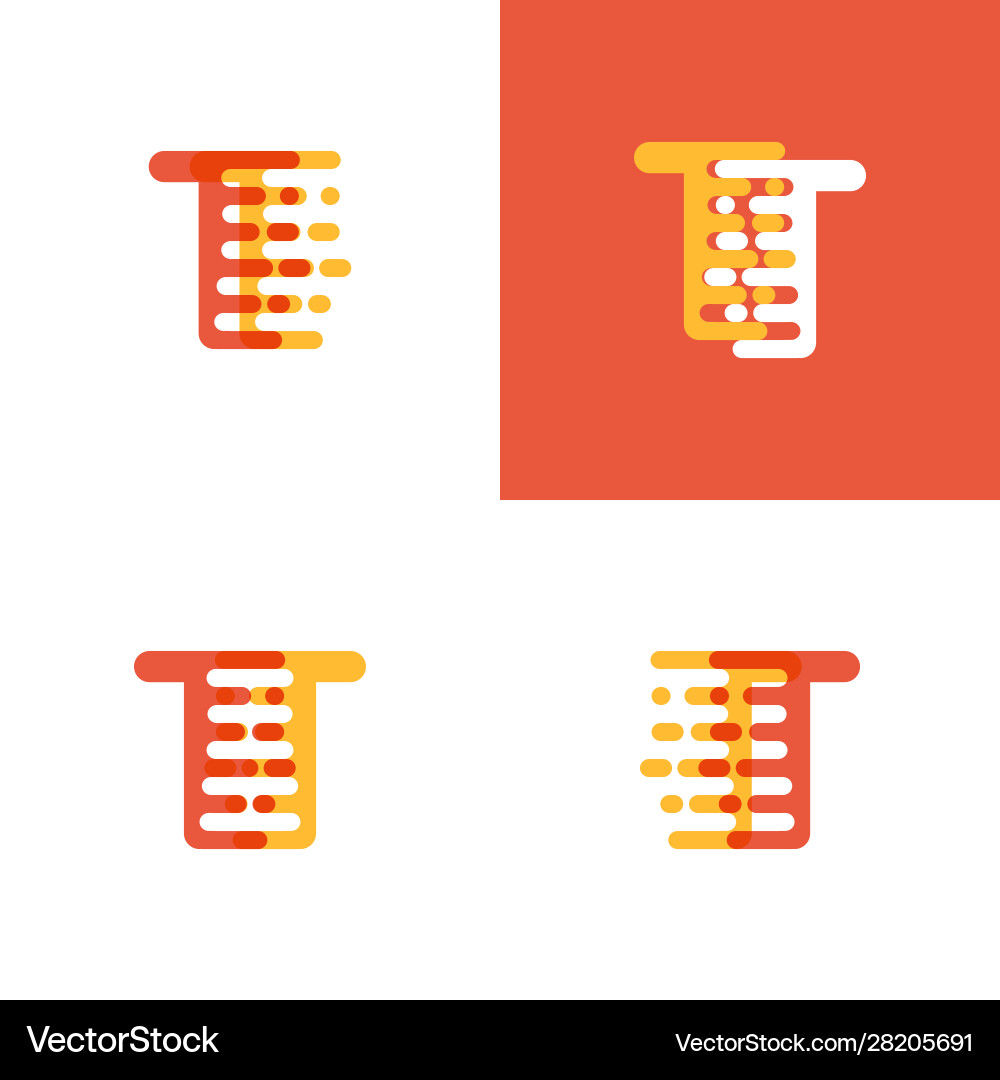 Tt letters logo with accent speed soft orange Vector Image