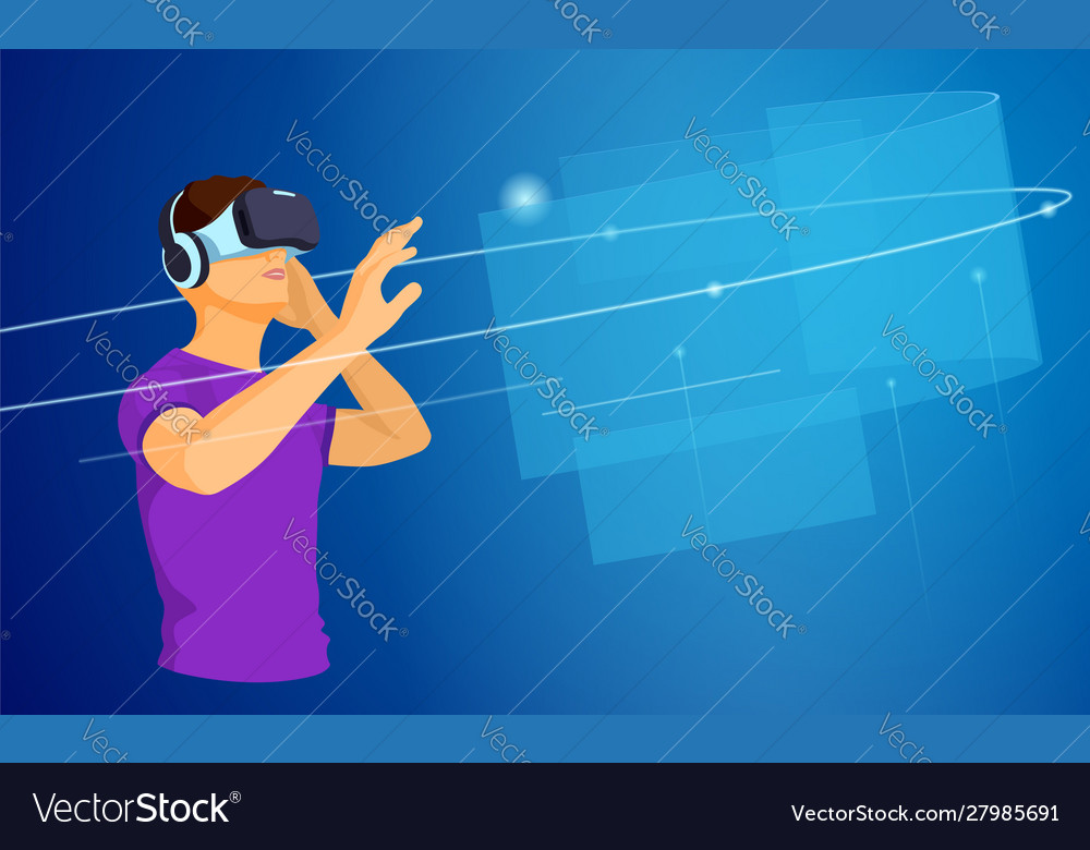 Virtual augmented reality Royalty Free Vector Image